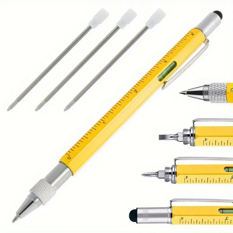 6 in 1 Multi-Tool Pen - Yellow – Tiramisu Paperie