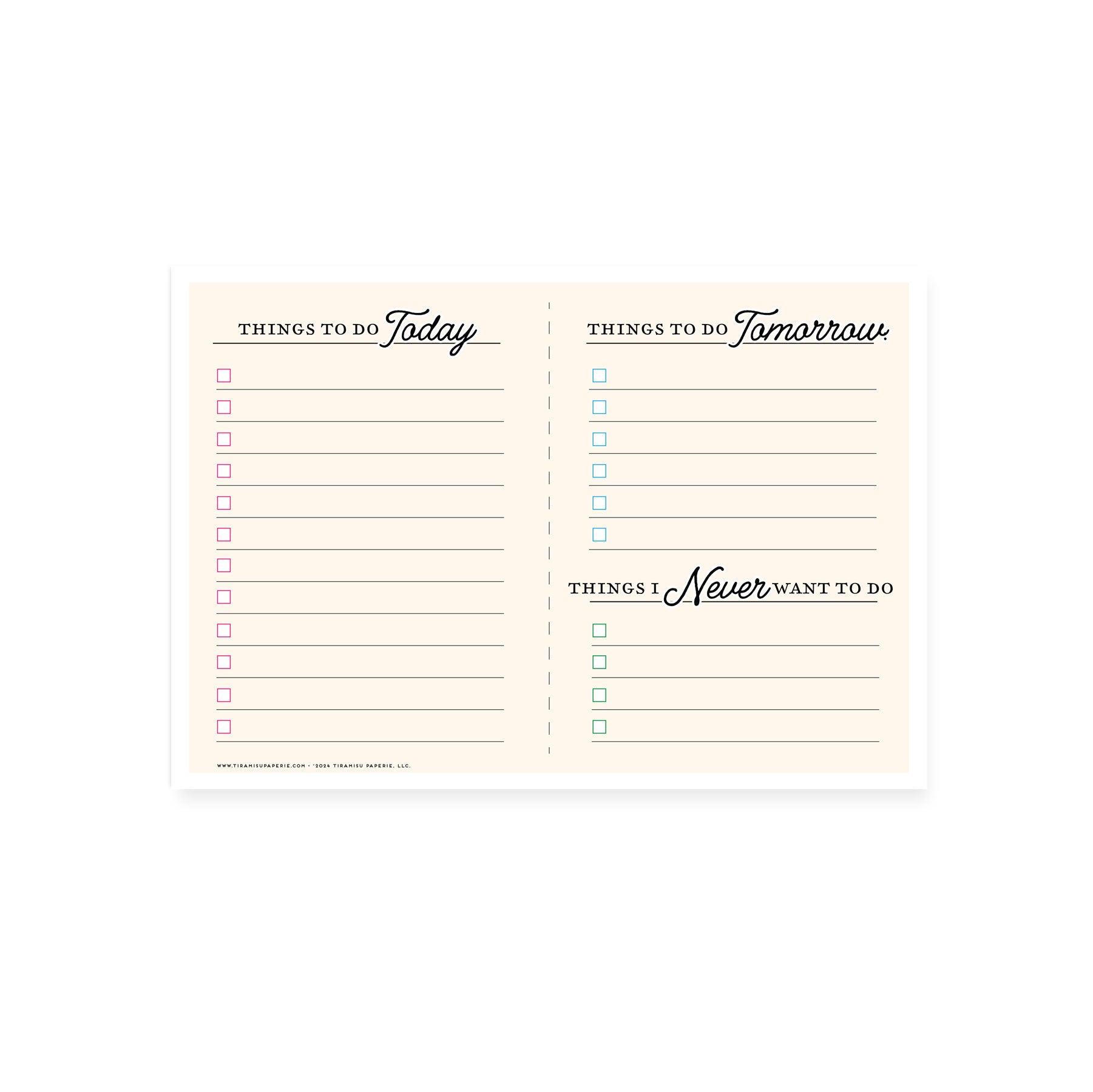 Things to Do Mousepad Notepad – Tiramisu Paperie