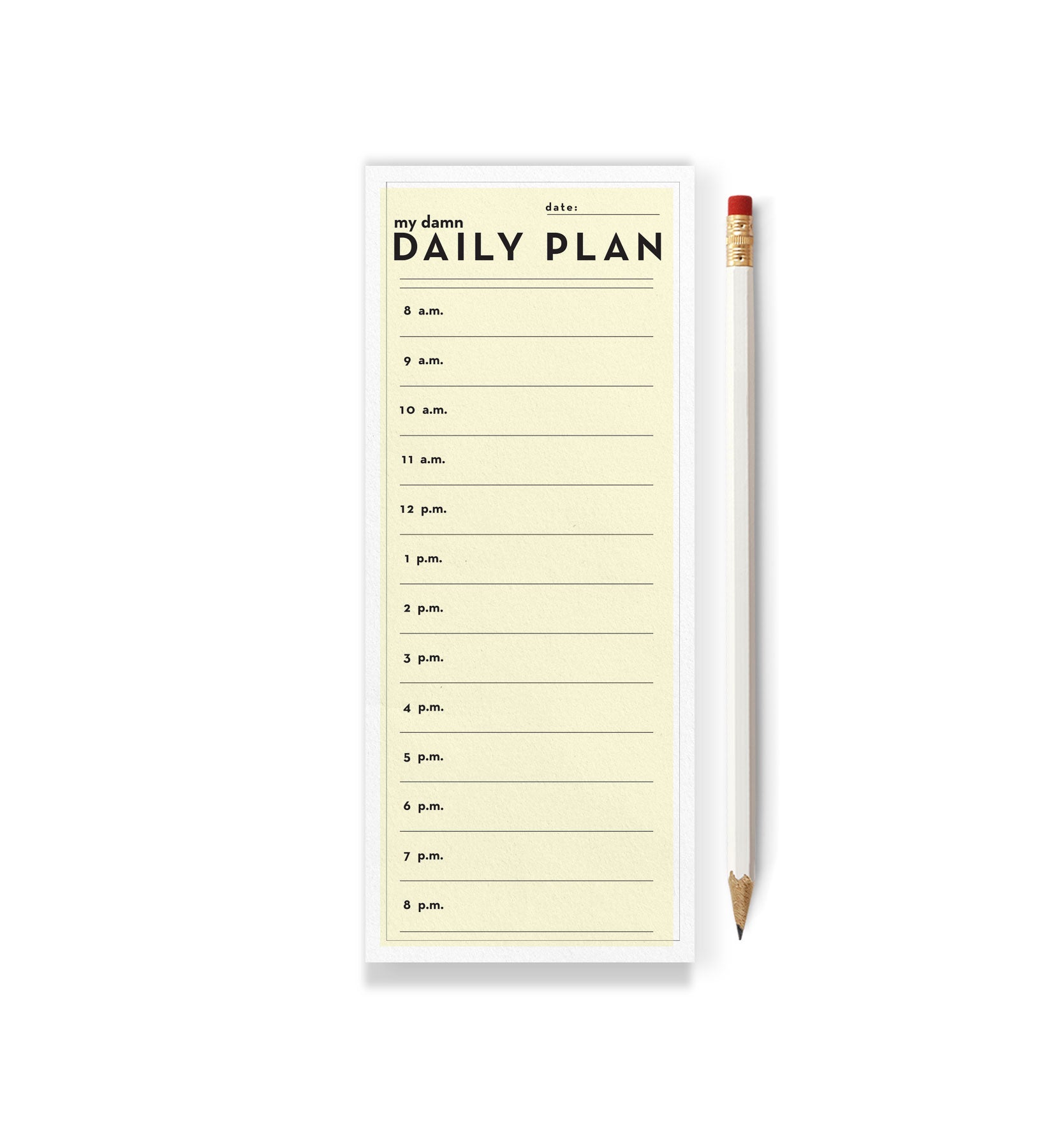 My Damn Daily Plan Skinny Notepad – Tiramisu Paperie