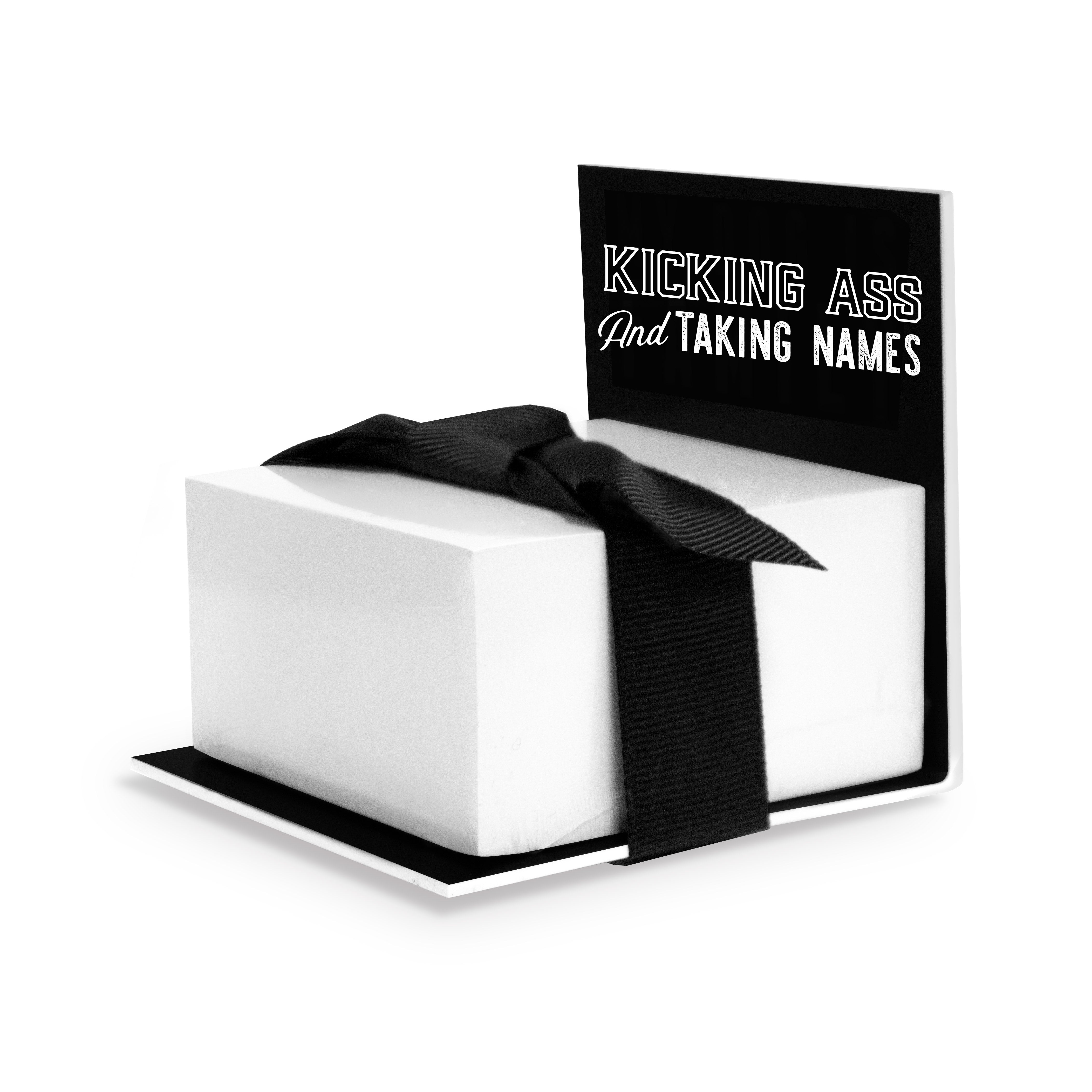 Kicking Ass Taking Names Sticky Note Sign – Tiramisu Paperie